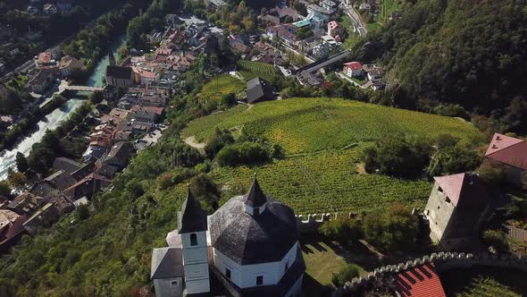Amazing View of Sabiona Castle in Chiusa Northern Italy, Stock Footage