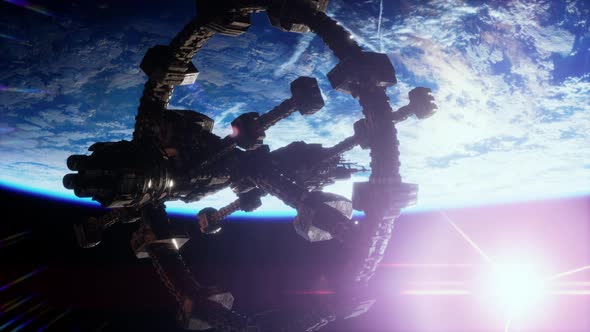 Alien Mothership Near Earth Elements Furnished By NASA, Motion Graphics