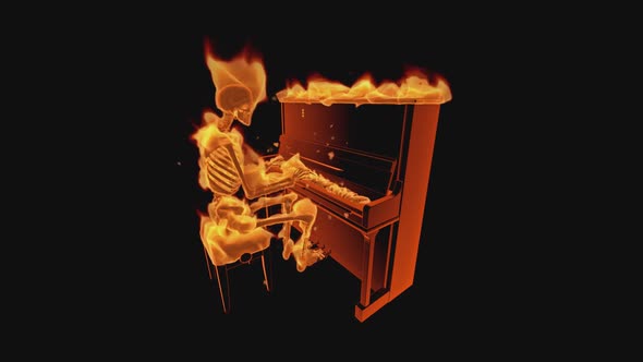 Fiery Skeleton - Concert Piano, Motion Graphics | VideoHive