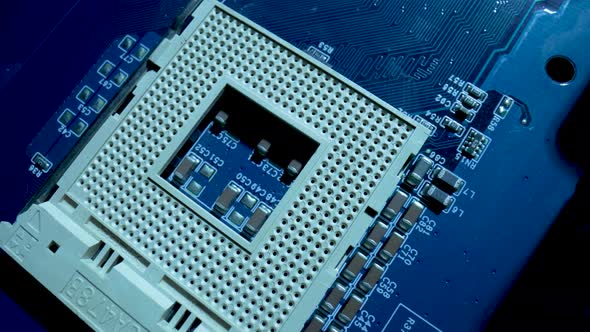 Top View of a Computer Motherboard Chip, Stock Footage | VideoHive