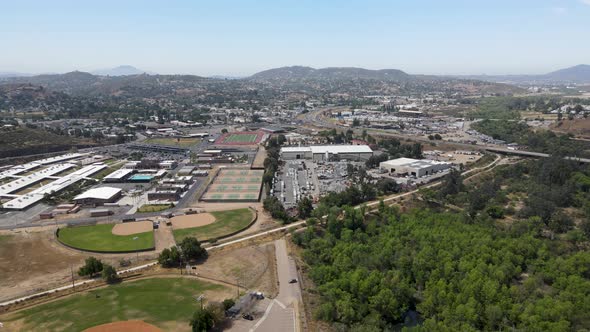 Aerial View of the Suburb City of Lakeside San Diego USA, Stock Footage