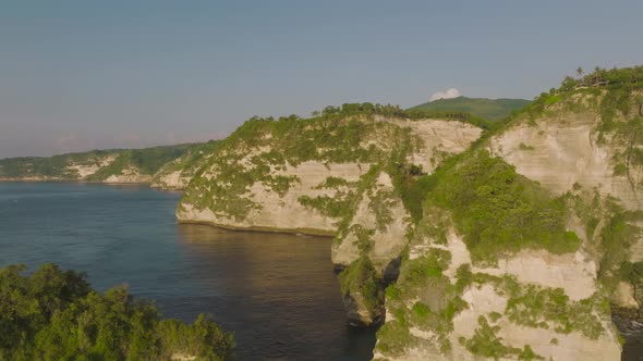 Thousand island viewpoint illuminated by morning sunlight, Nusa Penida ...