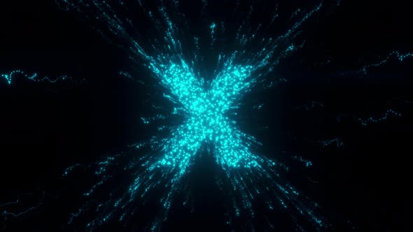 X Letter With Futuristic Particles 4k, Motion Graphics | VideoHive