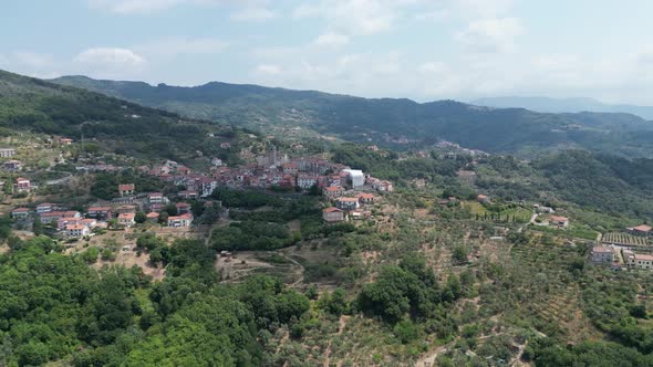 Ancient Italian Village Ponzano Superiore, Liguria Rotation, Stock Footage