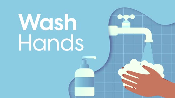 Washing Hands with Hand Sanitizer Animation, Motion Graphics | VideoHive