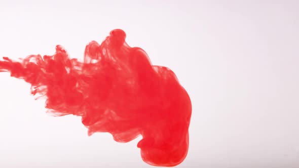 Red Color Paint Drops in Water Drop of Red Ink Color Falling on Water ...