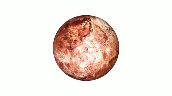 3d Makemake Spinning Planet White Background, Motion Graphics | VideoHive