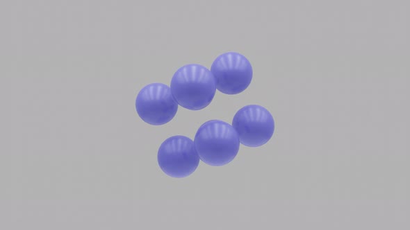 Violet balls rotates on a white background. Abstract seamless loop 3D ...