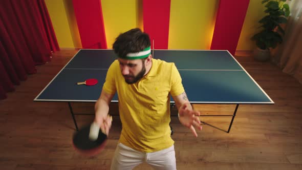 Funny and Crazy Ping Pong Player Dancing Excited, Stock Footage | VideoHive