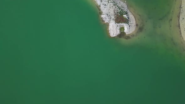 Overhead view of a small sand islet in the coast., Stock Footage ...