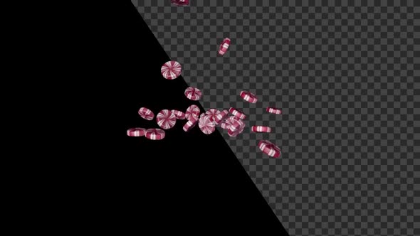 Randomly Falling Peppermint Candy, Motion Graphics | VideoHive