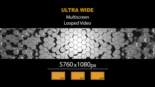 Ultra Wide HD Background Hexagon 01, Motion Graphics | VideoHive