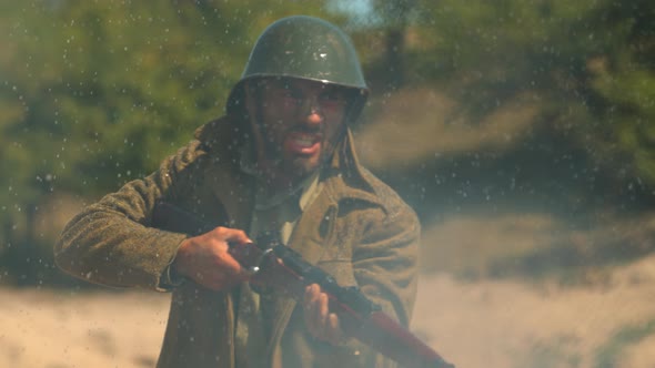 WW2 soldier screaming, Ultra Slow Motion, Stock Footage | VideoHive