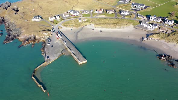Aerial View of the Pier at Portnablagh Co, Stock Footage | VideoHive