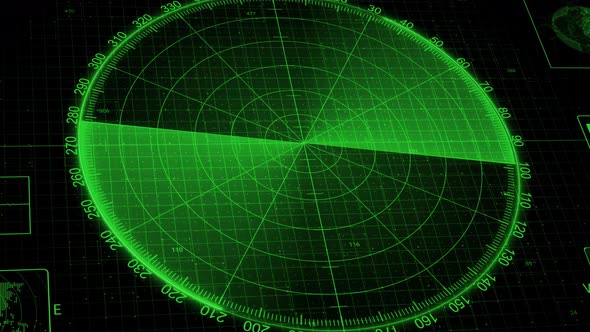 Technology Radar Screen Animation, Green Color Moving Radar Hud, Motion ...