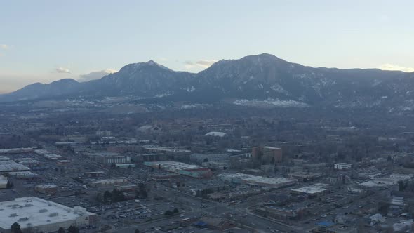 Birds Eye View Of Boulder Colorado Flatiron Mountains, Stock Footage