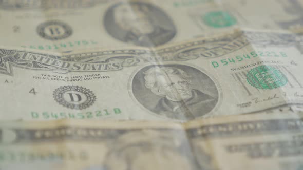 American twenty dolar paper money banknotes in the row slow tilt 4K ...