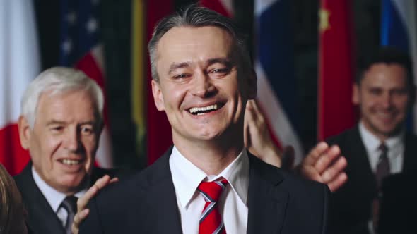 Victorious Politician Crying with Happiness, Stock Footage | VideoHive