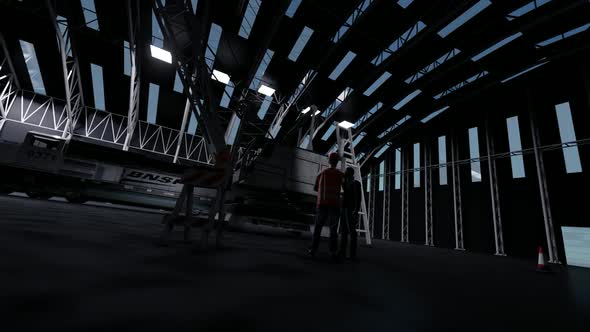 Train Workshop and Engineer Workers, Motion Graphics | VideoHive