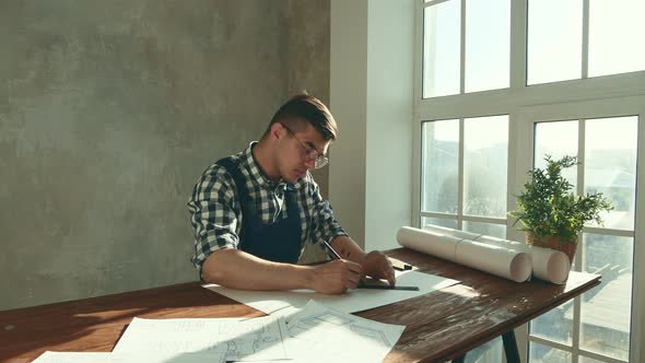 Disabled Person Work in Office. Prosthetic Amputee Arm. Prosthesis Limb ...