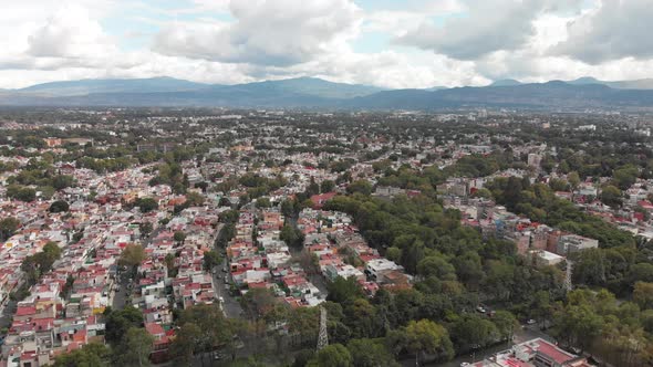 Aerial view of a typical southern suburb, residential area with lots of ...