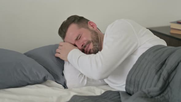 Man Crying While Sleeping in Bed, Stock Footage | VideoHive