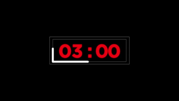 4 Minutes Countdown Digital Clock Timer Four Min with Box Animation ...