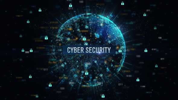 Cyber Security Digital Globe Earth 4K, Motion Graphics | VideoHive