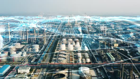 Smart factory concept. Communication network. INDUSTRY4.0, Stock Footage