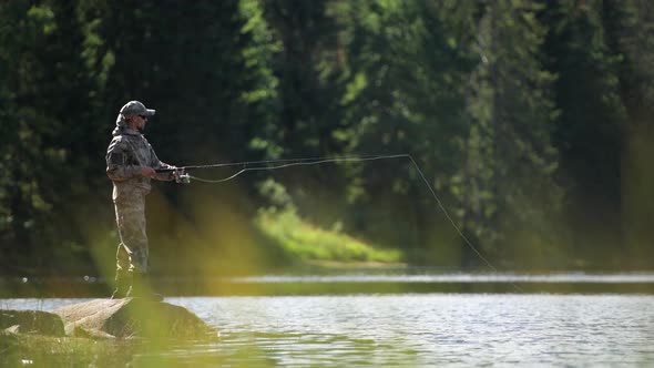 Fly Fishing on Scenic River, Stock Footage | VideoHive