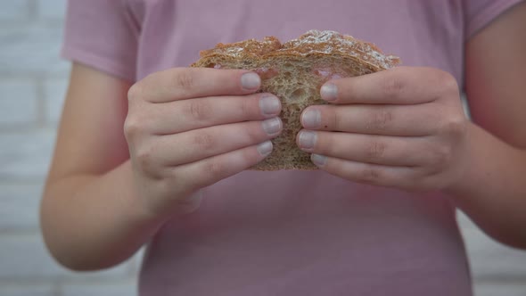 Tear Off a Piece of Bread, Stock Footage | VideoHive