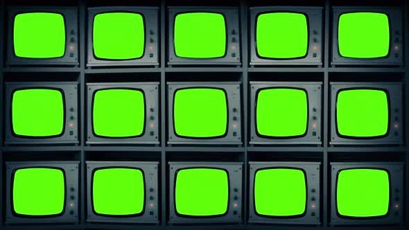 Cctv Monitors With Static Change To Green Screen, Stock Footage | VideoHive