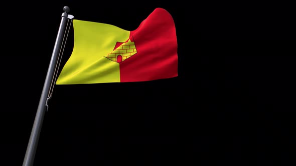 Flag Of Oujda City (Morocco) With Alpha Channel 4K, Motion Graphics