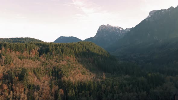 Drone View Of Mt Index Washington At Sunset, Stock Footage | VideoHive