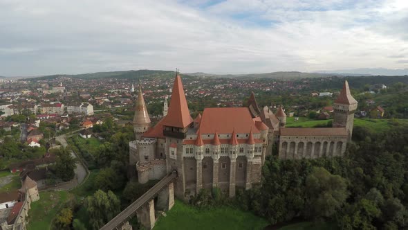 Aerial view of Corvin Castle , Stock Footage | VideoHive