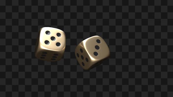 Gold Dice Transition On Alpha, Motion Graphics | VideoHive