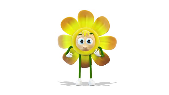 Flower Talking on White Background, Motion Graphics | VideoHive