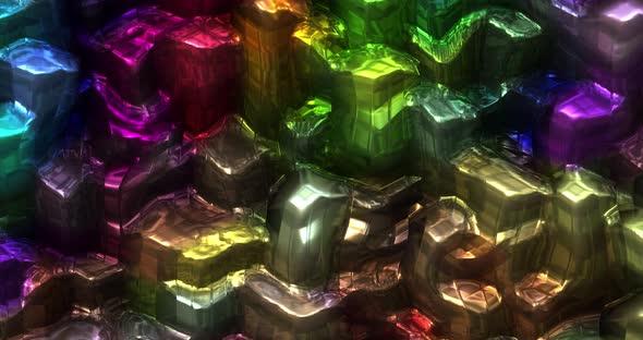 Abstract 3D gel cubes background animation., Motion Graphics | VideoHive