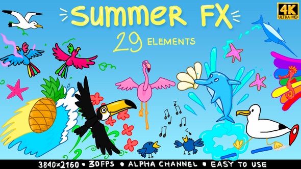 Summer Fx Elements, Motion Graphics | VideoHive