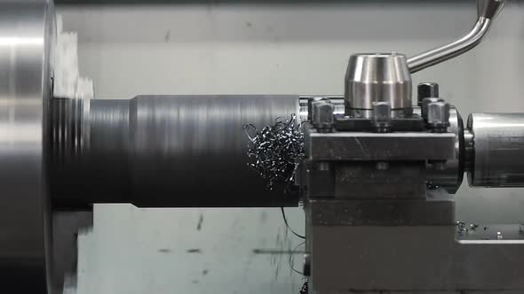 Metalworking Milling Machine Produces Metal Detail on Factory. Cutting ...