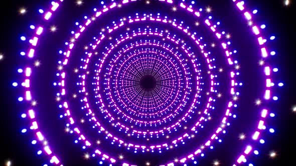 Blue Dots and Purple Dash Line Glitter Background 4K Loop, Motion Graphics