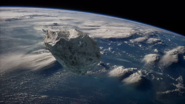 Dangerous Asteroid Approaching Planet Earth, Motion Graphics | VideoHive