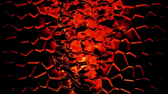 Abstract Red Hot Cracked Surface Digital Rendering, Motion Graphics