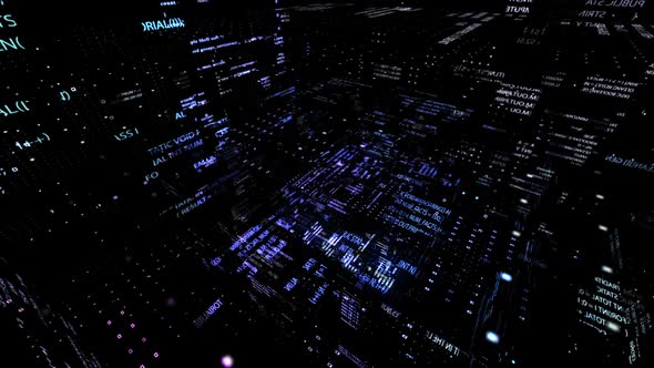 Source Codes in Cyberspace on a Black Background Inside Software or a ...