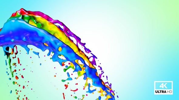 Fountain Multicolor Paint Splash, Motion Graphics | VideoHive