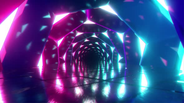 Flying Through a Luminous Neon Corridor, Motion Graphics | VideoHive
