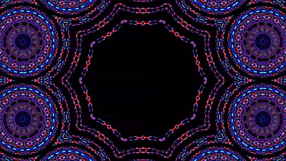 animated round shape of multicolor flashing lights, on a black ...