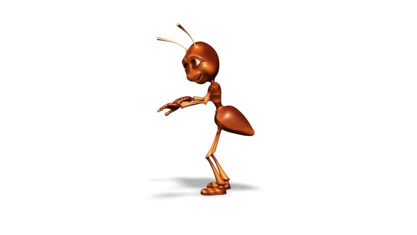 Cartoon 3D Ant Dance Looped on White Background, Motion Graphics ...