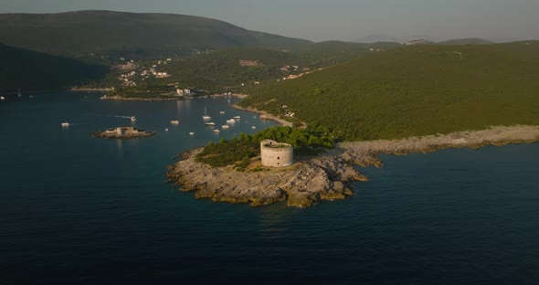 fort arza on cape during sunset, Stock Footage | VideoHive