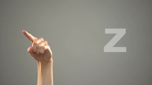Letter Z in Sign Language, Hand on Background, Communication for Deaf ...